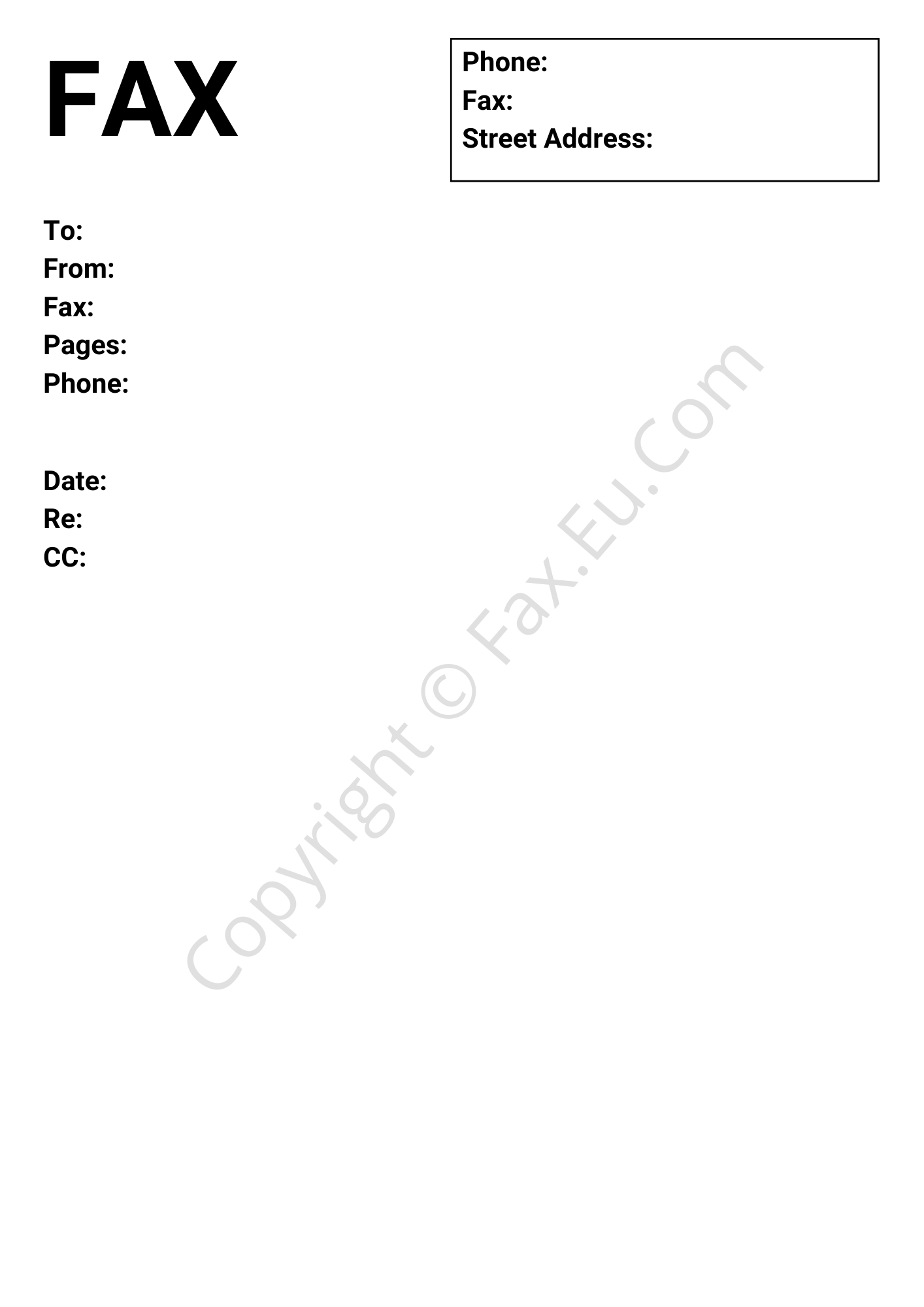 Basic Fax Cover Sheet – Printable and Editable - Free Fax Cover Sheet ...