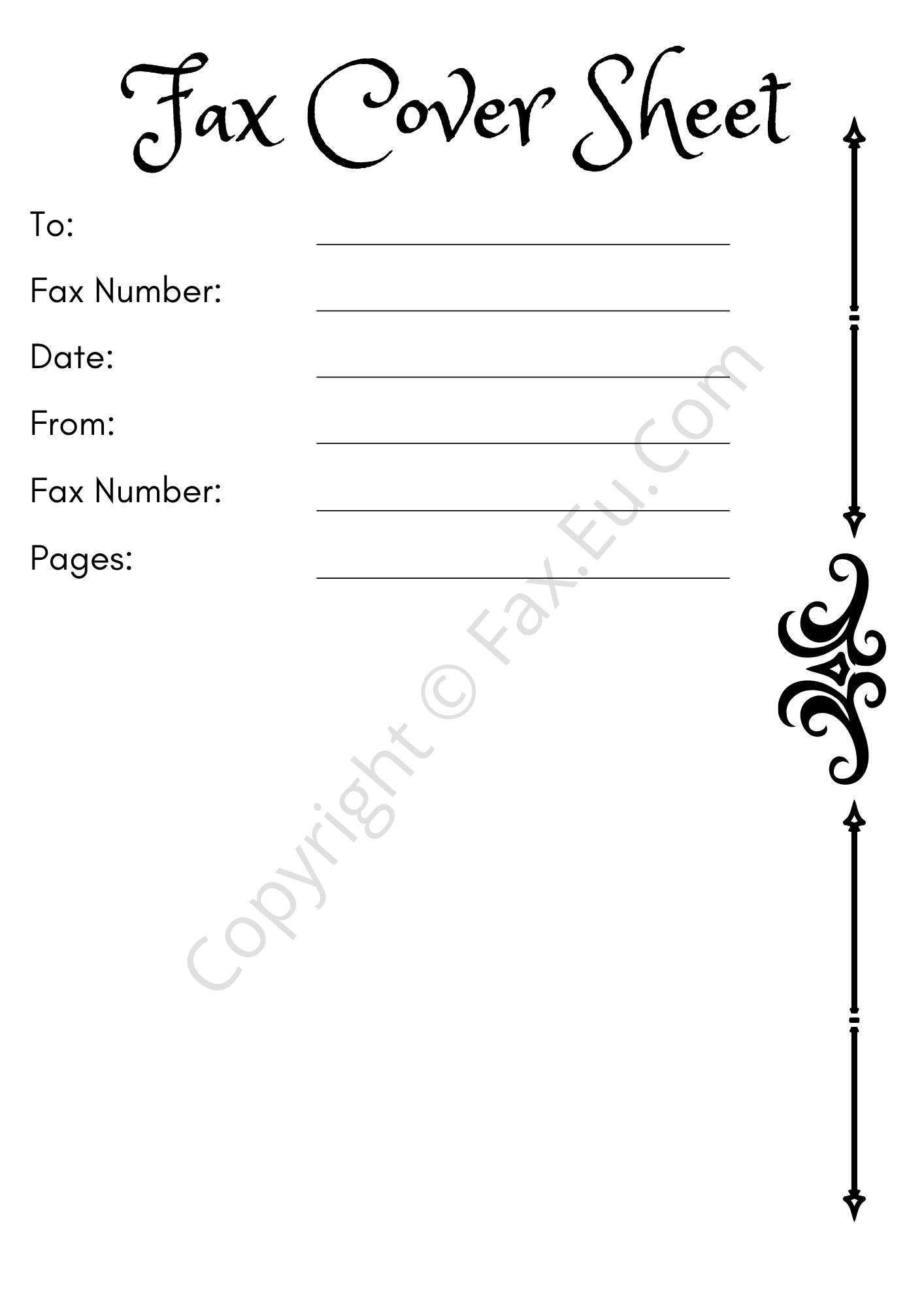 Elegant Fax Cover Sheet – Printable and Editable - Free Fax Cover Sheet ...