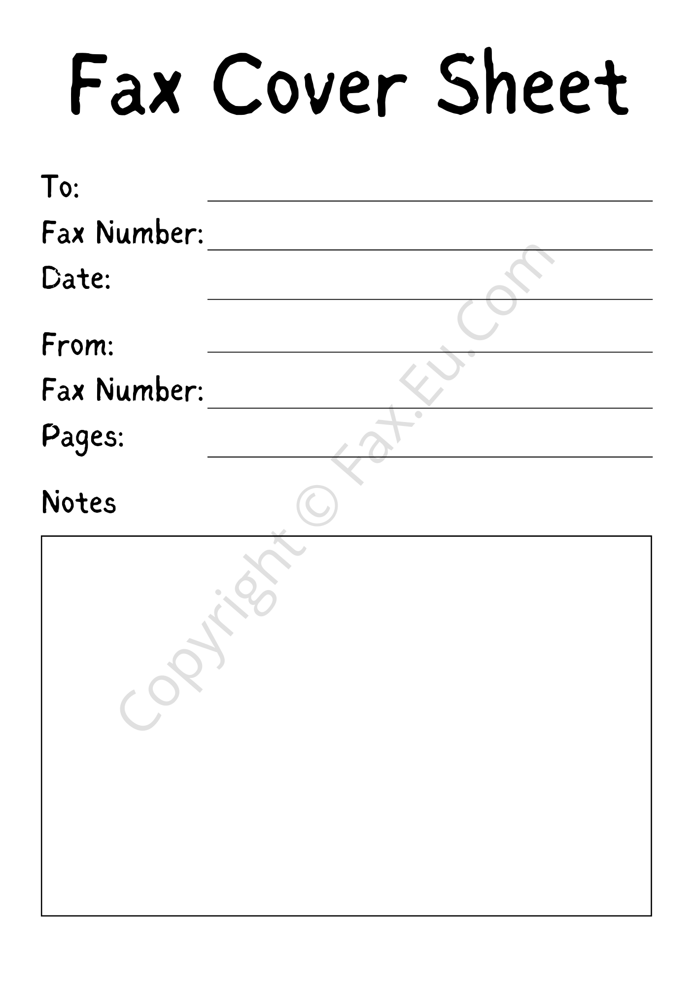 Handwriting Fax Cover Sheet – Printable and Editable - Free Fax Cover ...