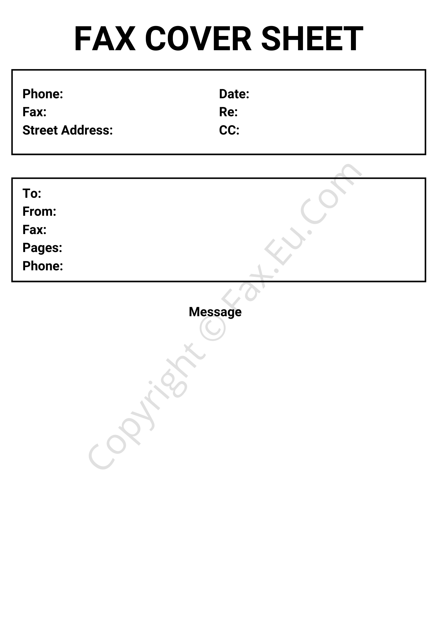 Basic Fax Cover Sheet – Printable and Editable - Free Fax Cover Sheet ...