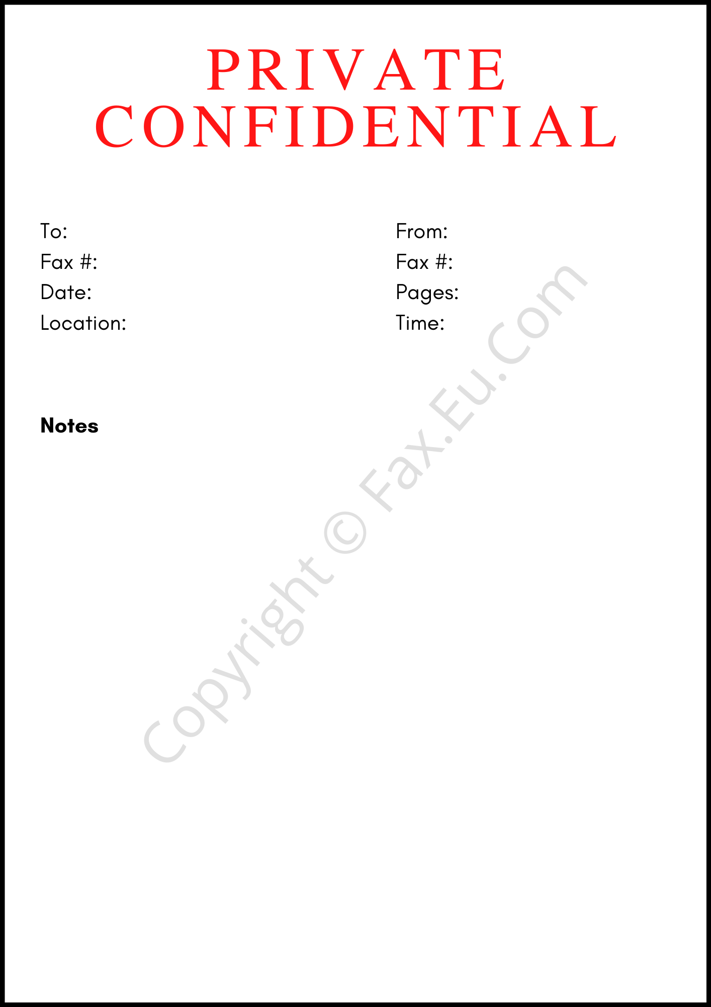 Private Confidential Fax Cover Sheet – Printable and Editable - Free ...