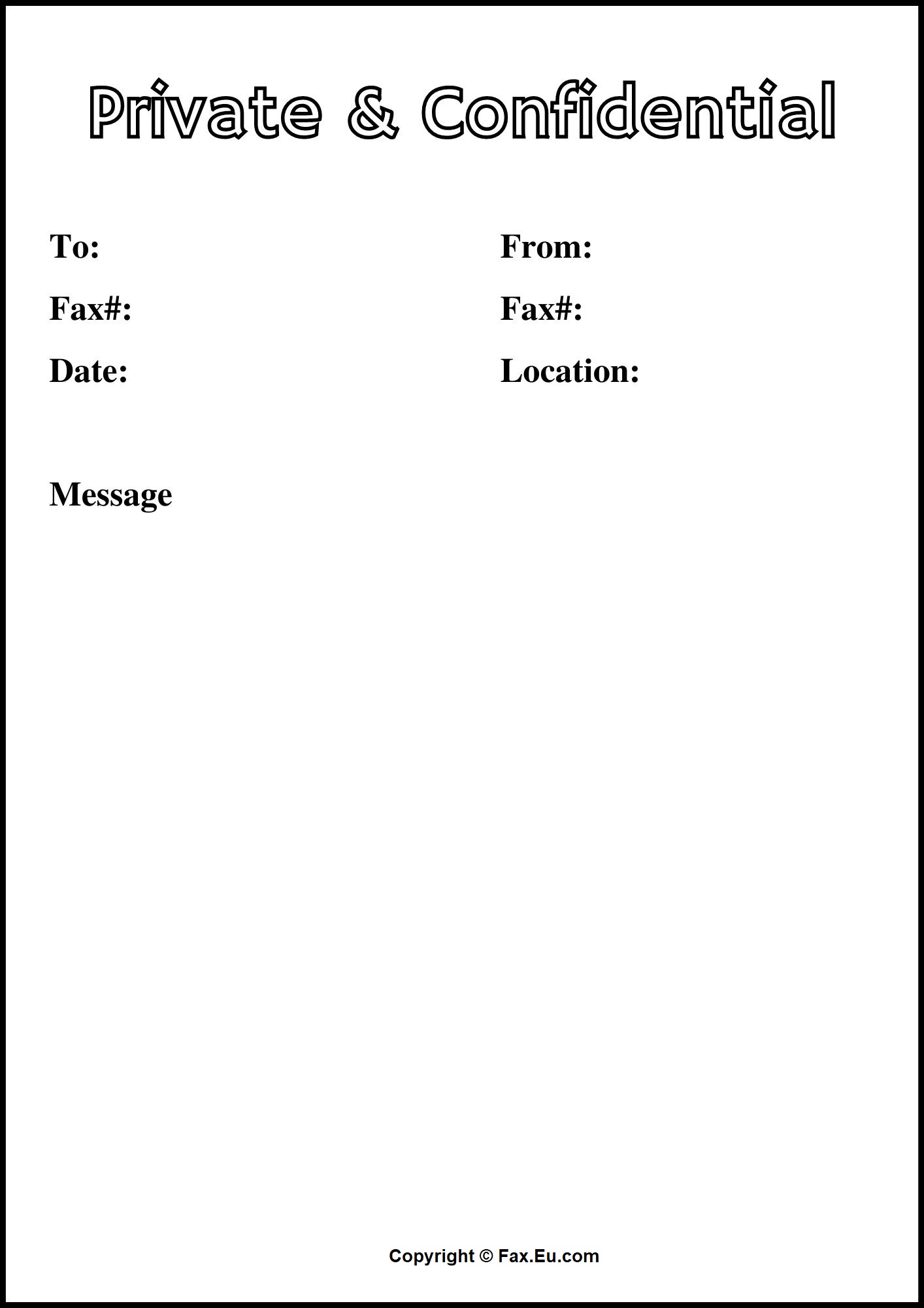 Private Confidential Fax Cover Sheet Printable And Editable Free