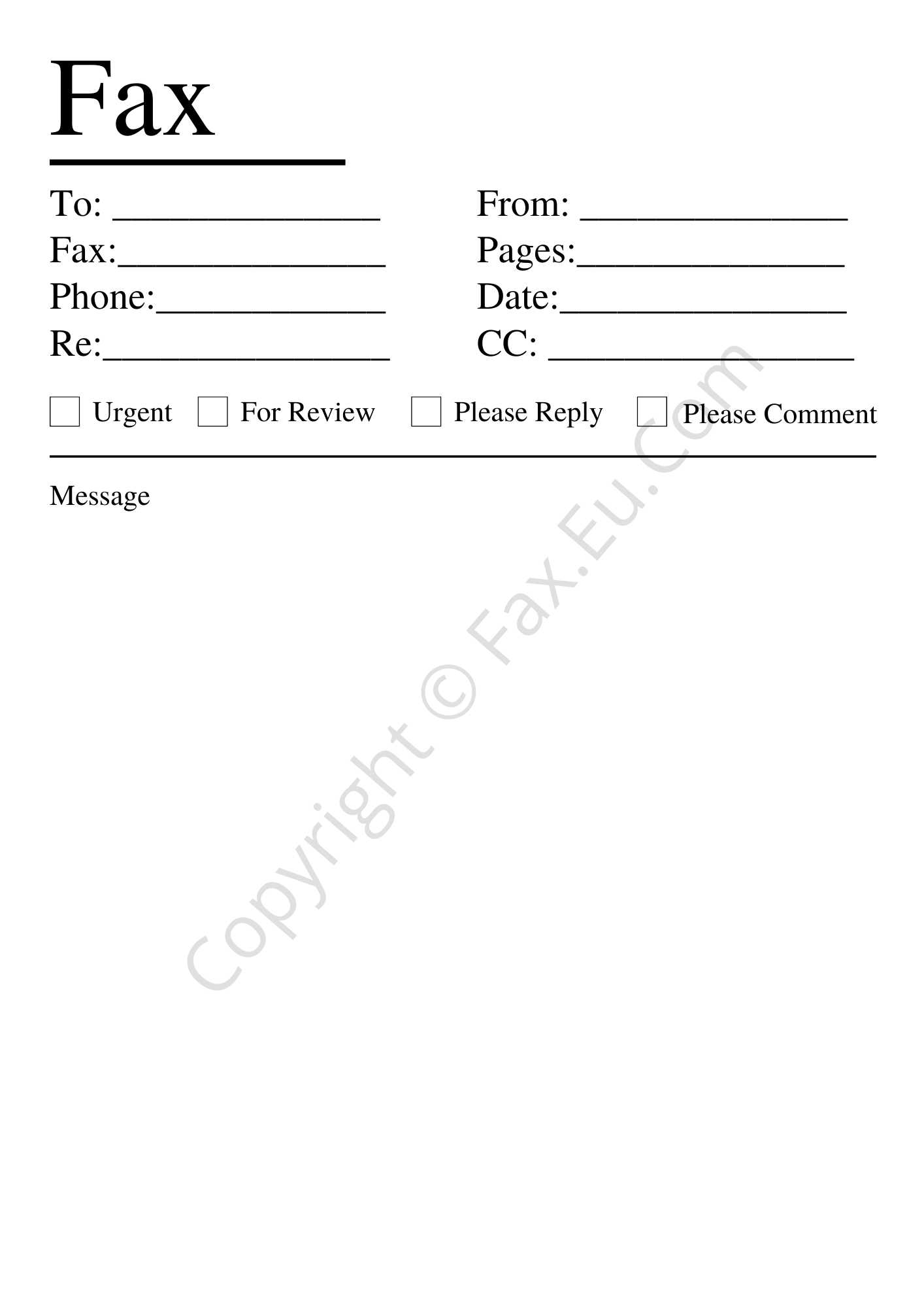 Professional Fax Cover Sheet – Printable and Editable - Free Fax Cover ...
