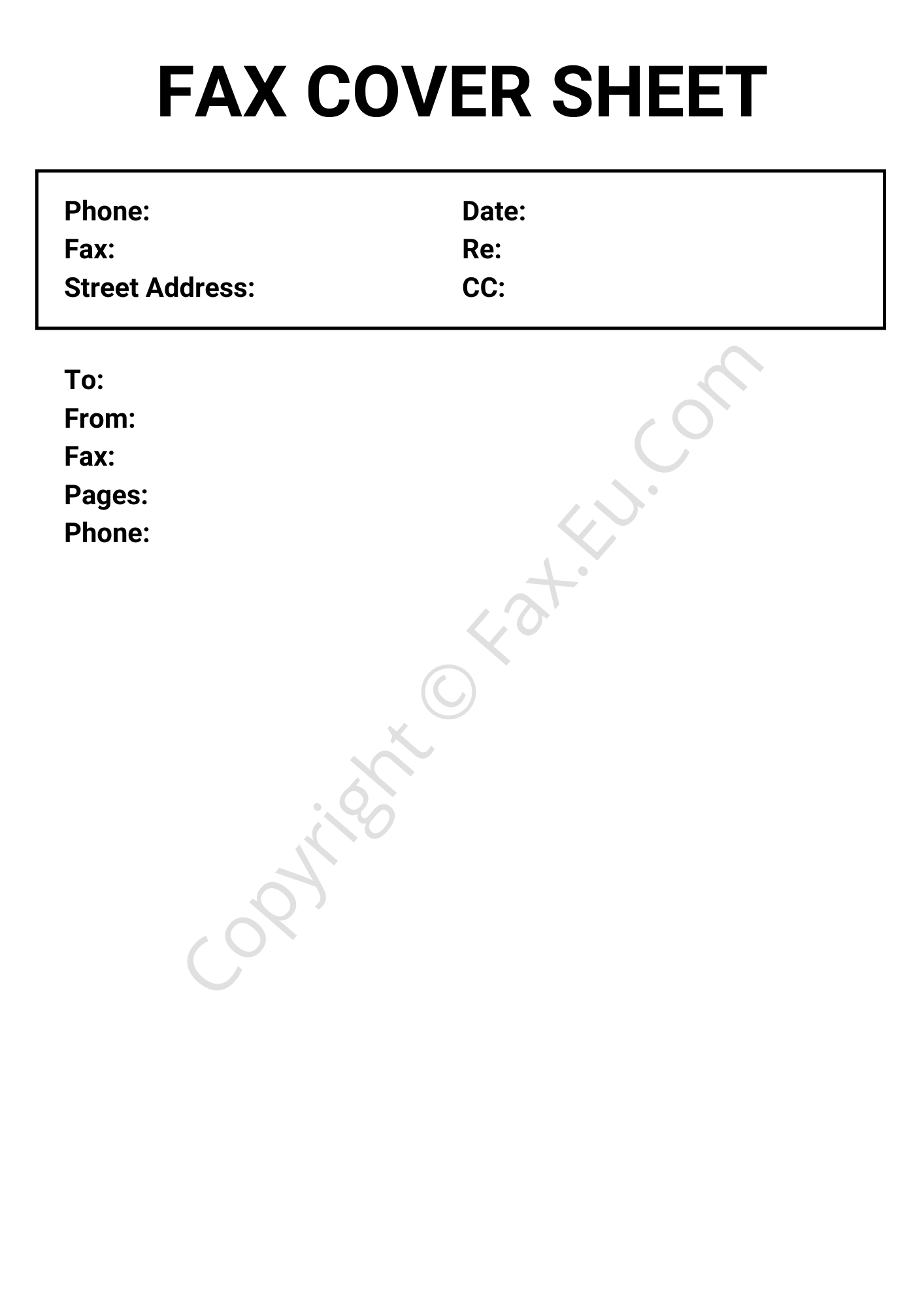Basic Fax Cover Sheet – Printable and Editable - Free Fax Cover Sheet ...