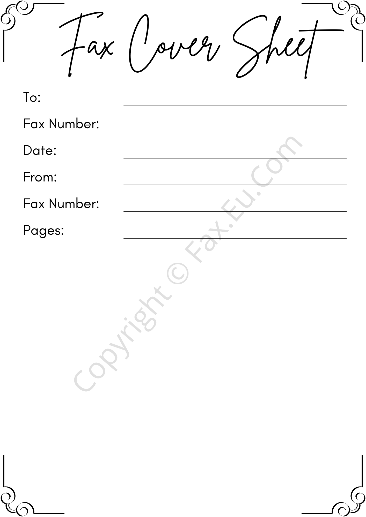 Elegant Fax Cover Sheet – Printable and Editable - Free Fax Cover Sheet ...