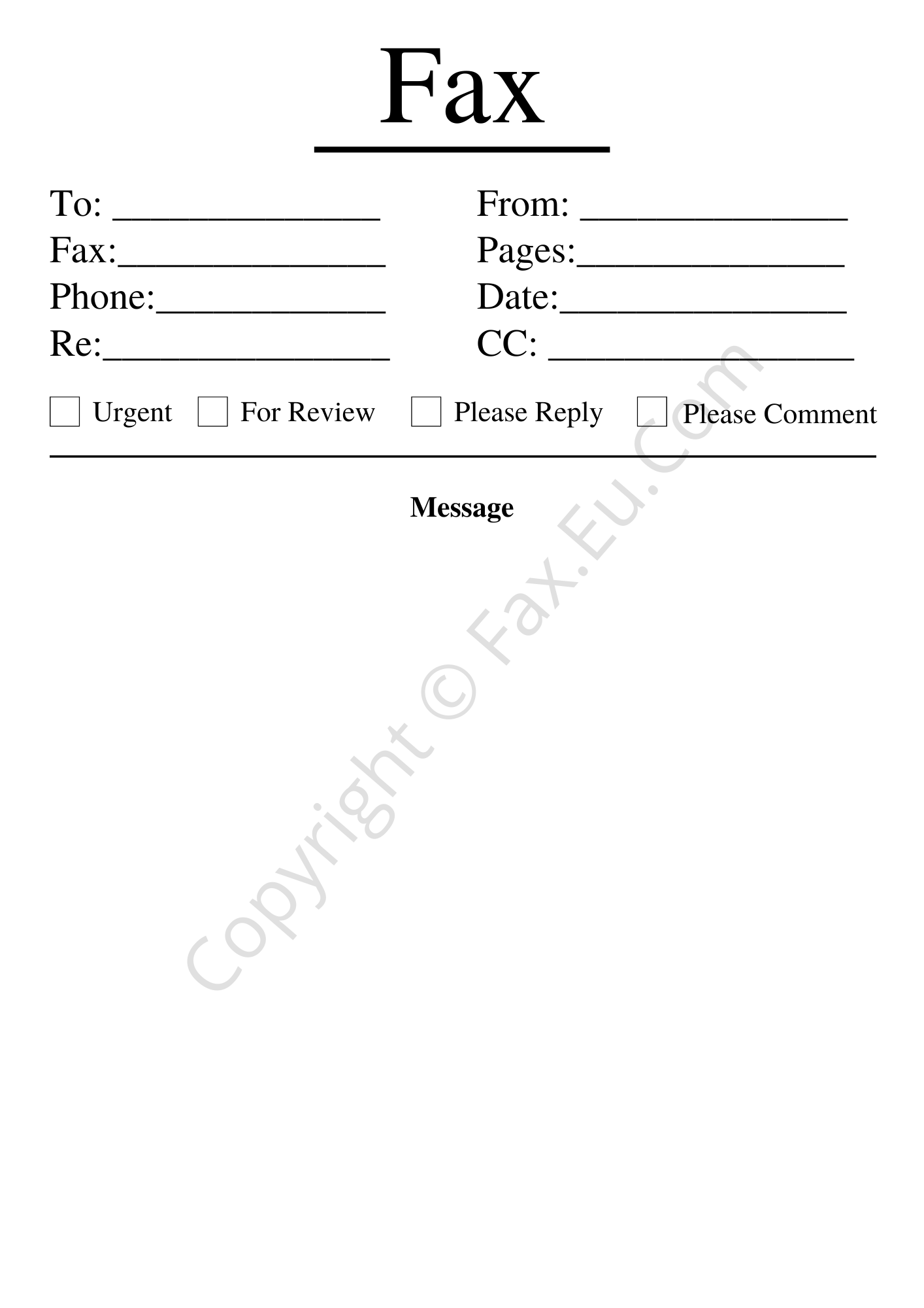 Professional Fax Cover Sheet – Printable and Editable - Free Fax Cover ...