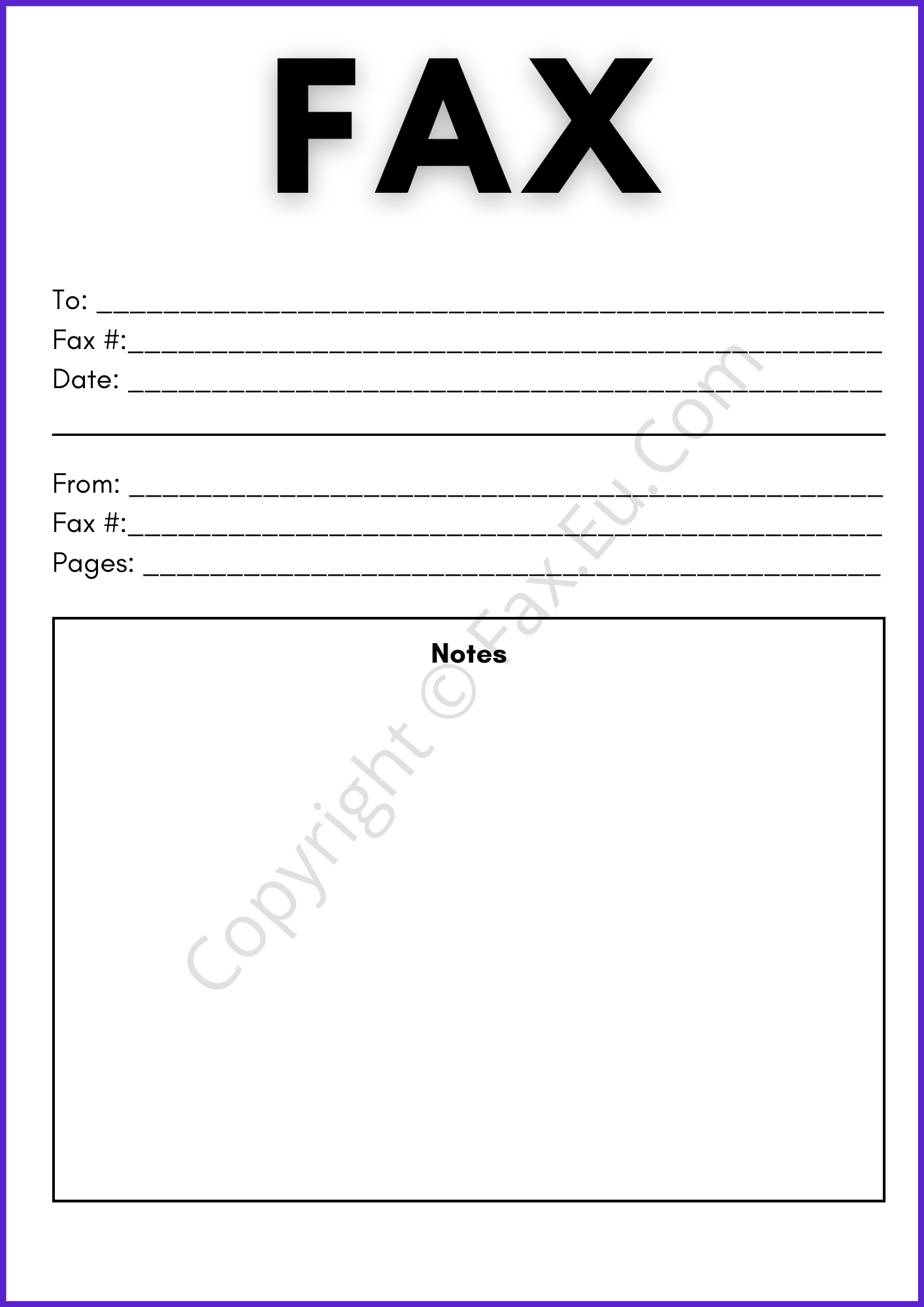 Simple Fax Cover Sheet – Printable and Editable - Free Fax Cover Sheet ...